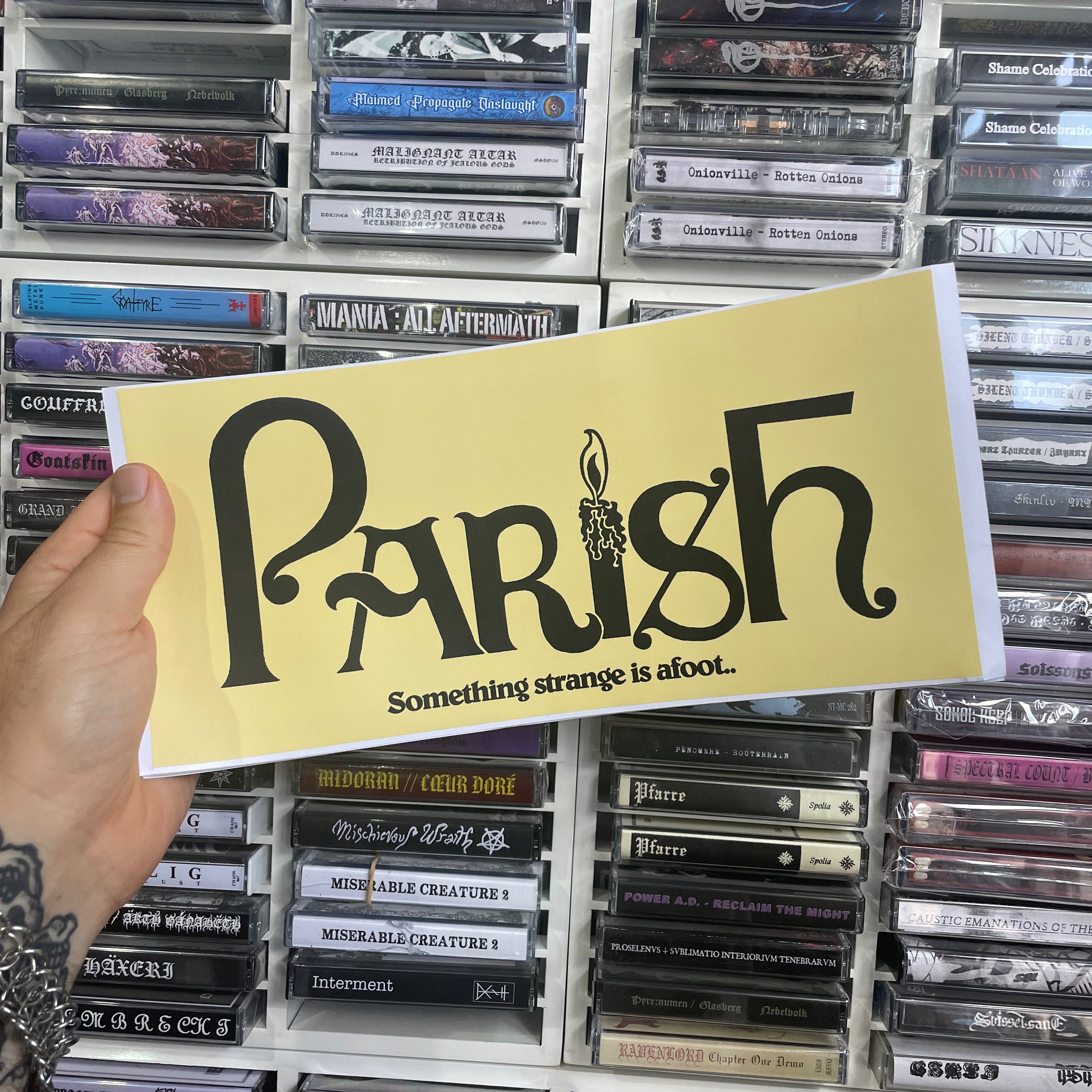 Parish 'Something Strange is afoot...' HUGE bumper sticker – Crypt of ...